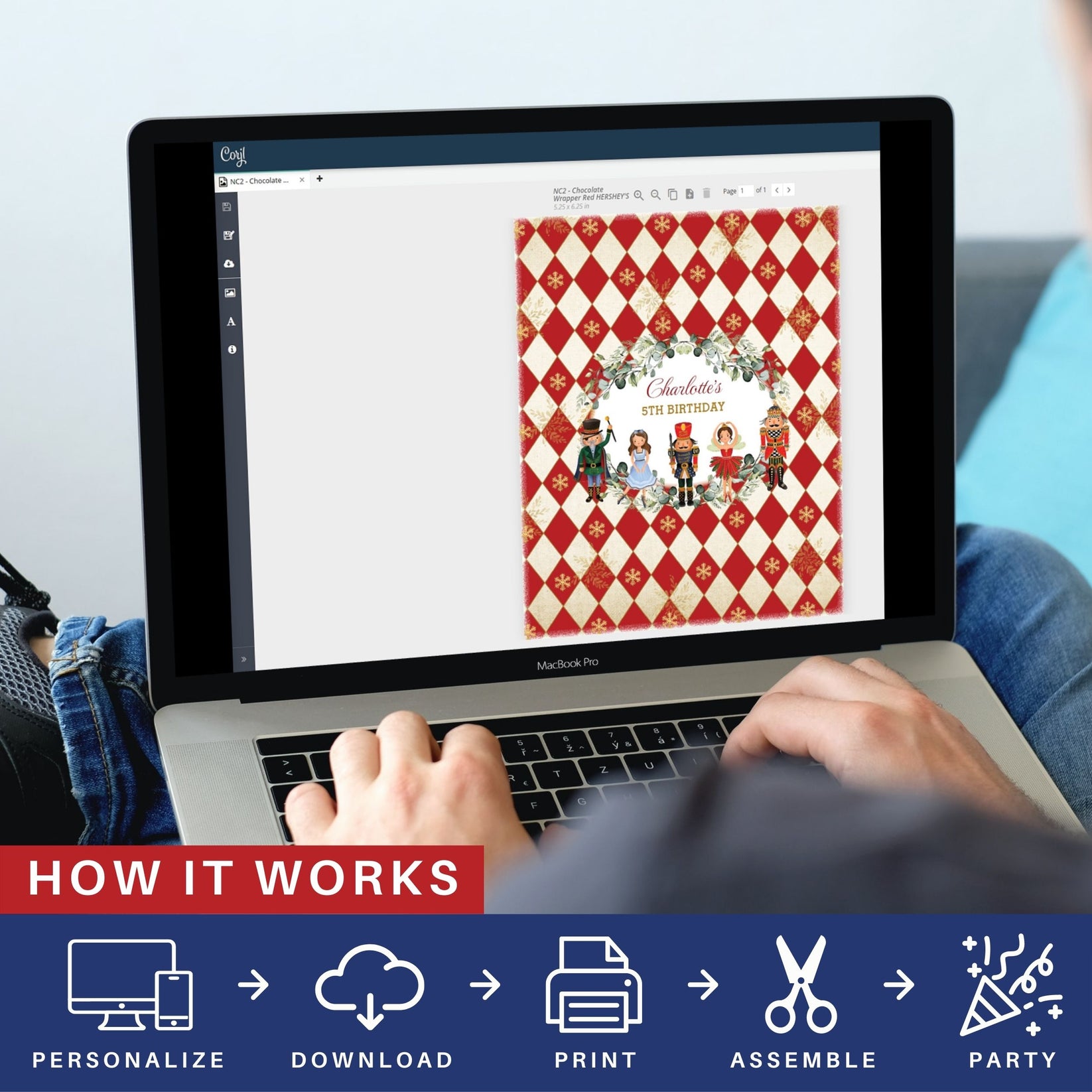 Nutcracker Chocolate Bar Wrapper – Blue Bunny Paper