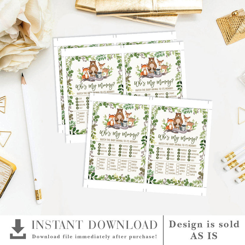 Who's My Mommy Game – Blue Bunny Paper