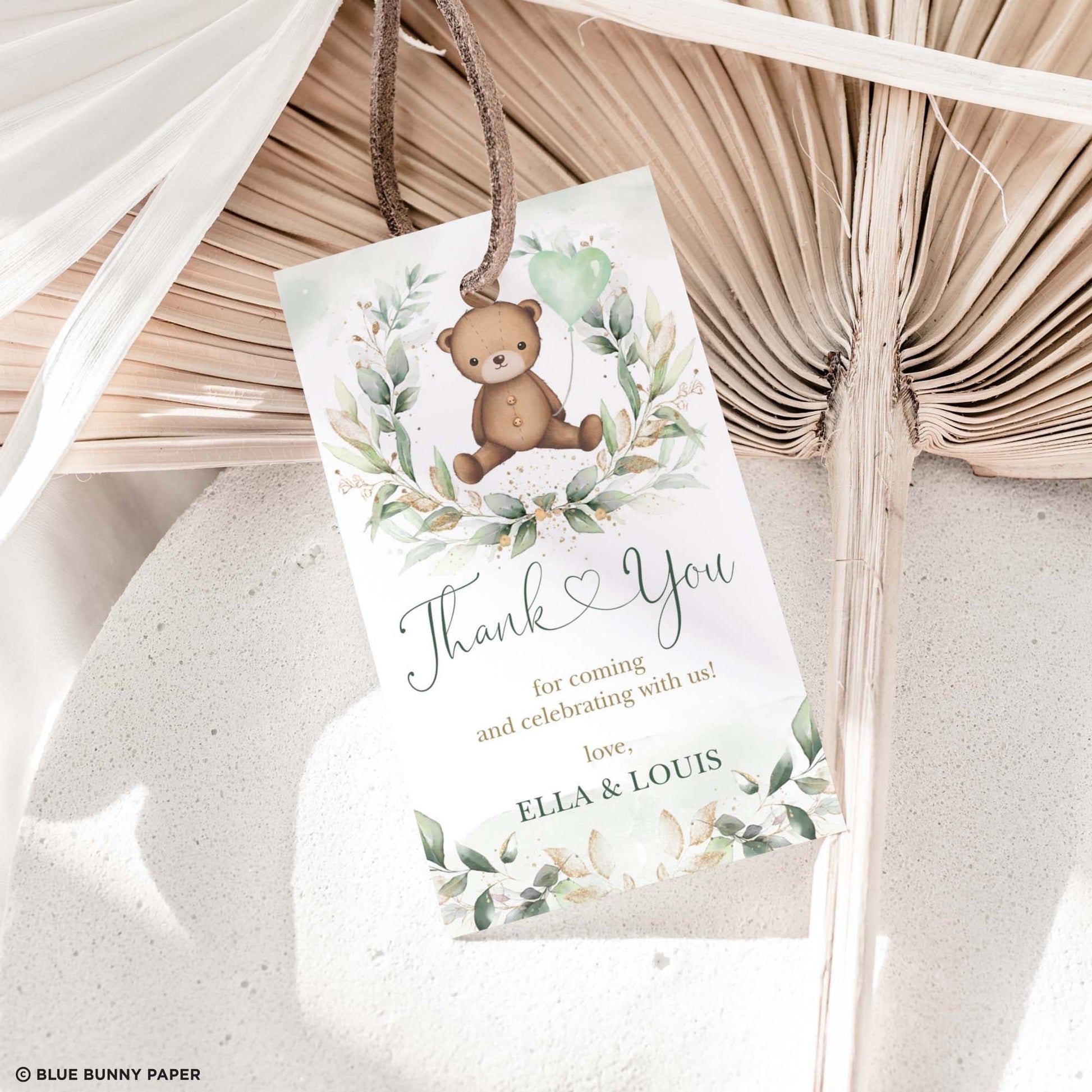 Teddy Bear Favor Tags – Blue Bunny Paper