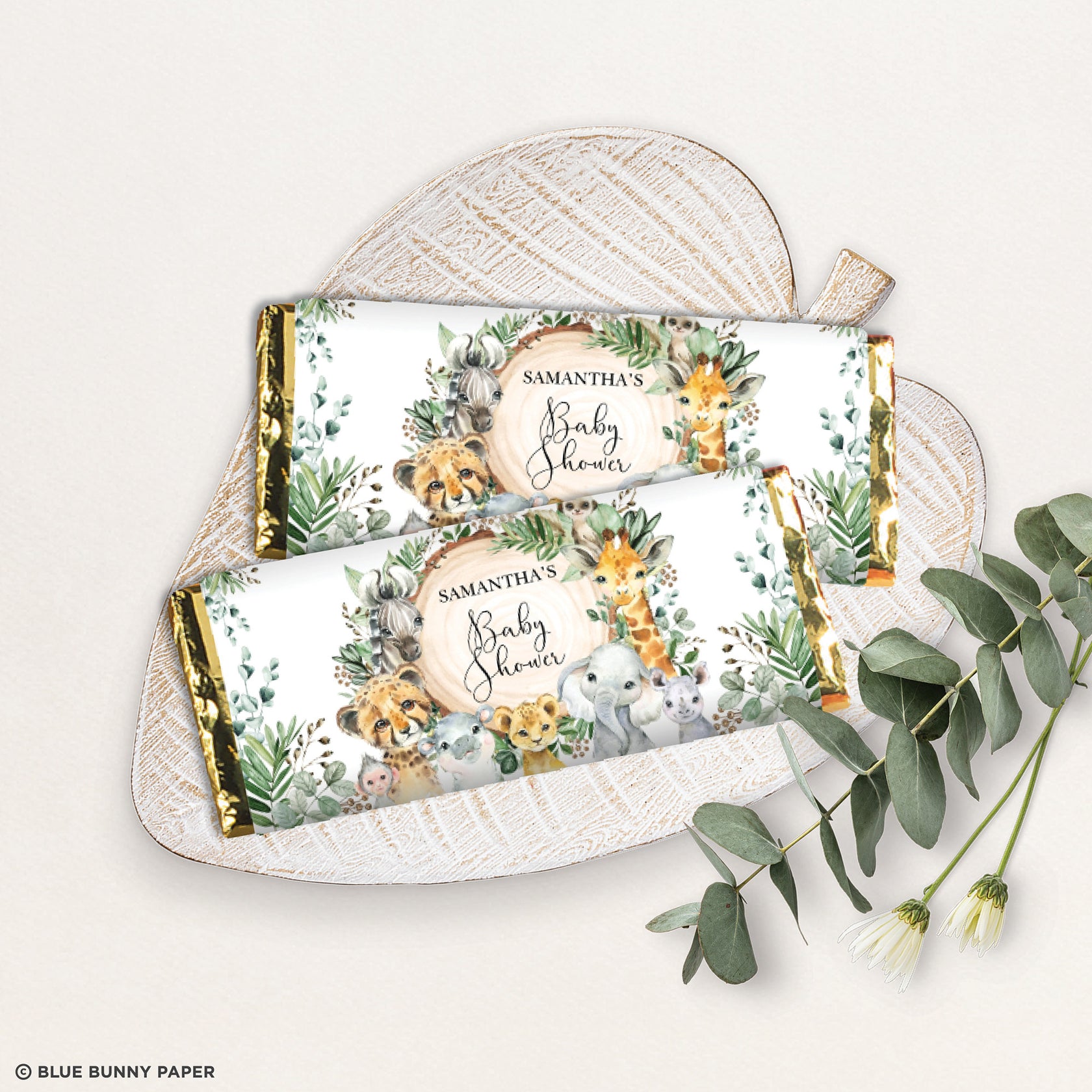 Safari Animals Chocolate Bar Wrapper – Blue Bunny Paper